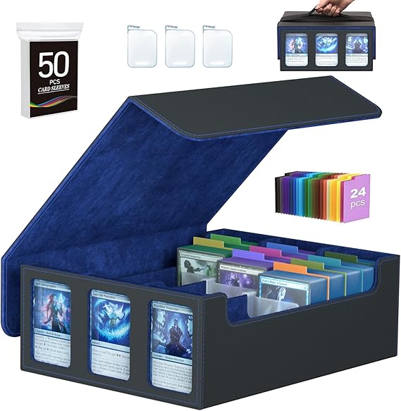 Amazon.com: SENVINI 3-Row Trading Card Storage Box, Bulk Cards Case for ...