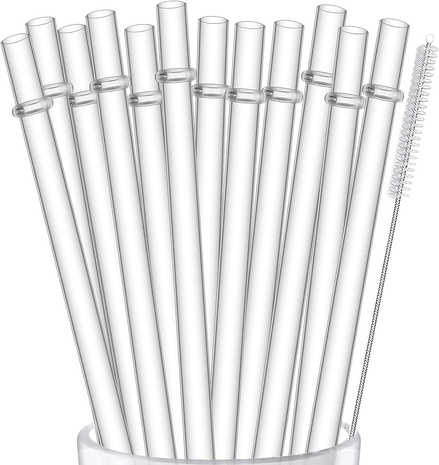 Amazon.com: ALINK 12-Pack Reusable Hard Plastic Clear Straws, 10.5 inch ...