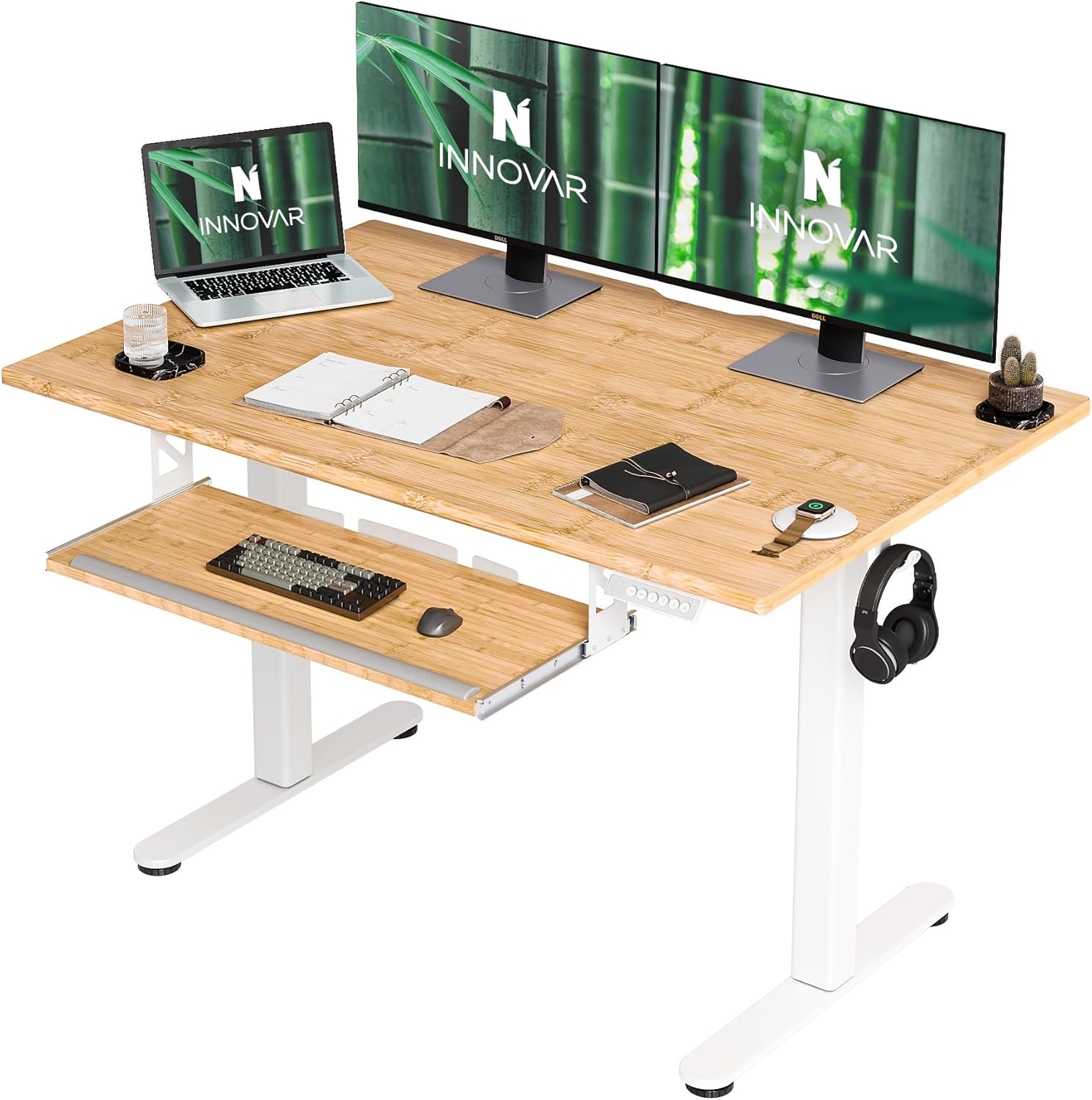 Amazon.com: INNOVAR Bamboo Electric Standing Desk, 48×24 Inch ...