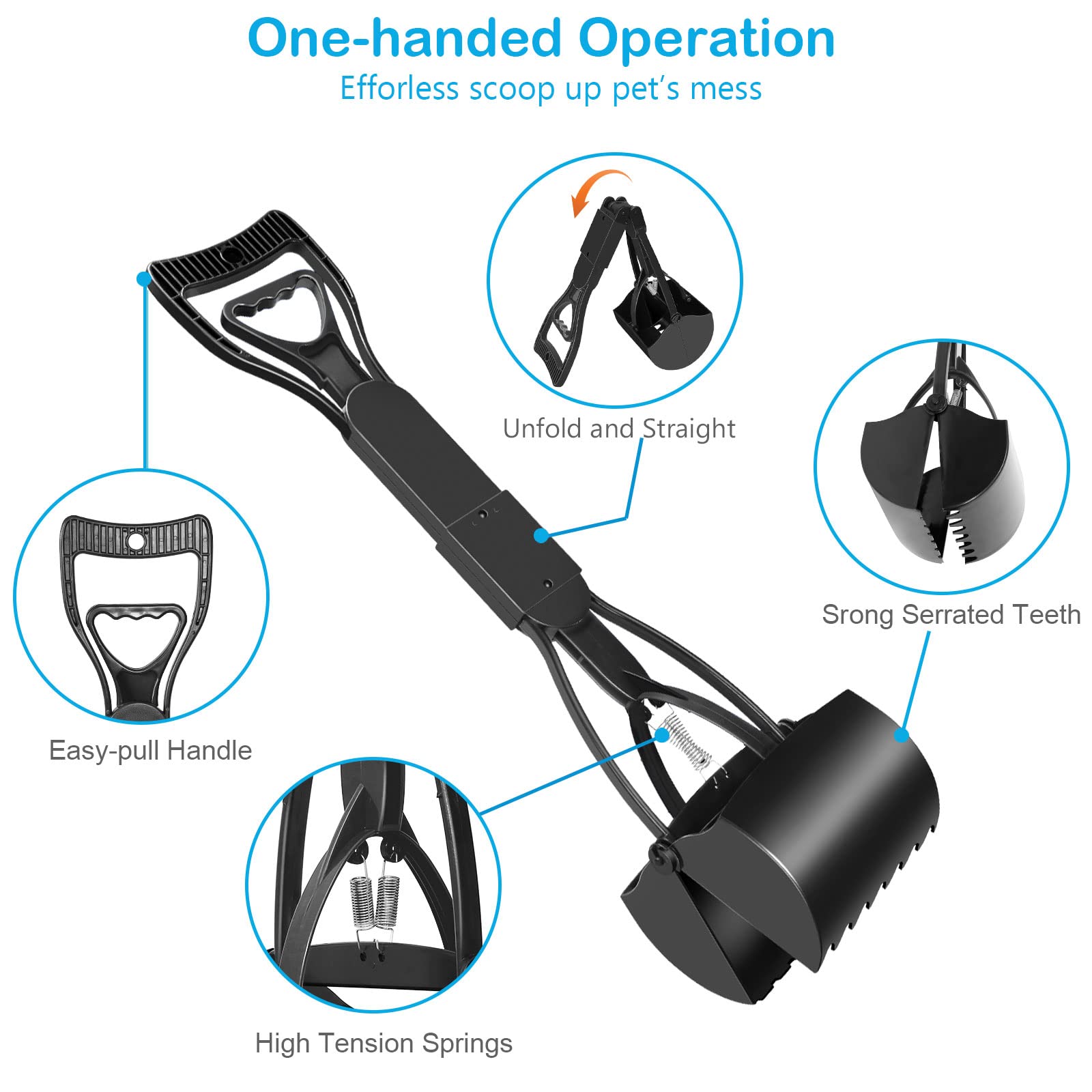 Snapklik.com : Pooper Scooper For Large Small Dogs, Folding Dog Poop ...