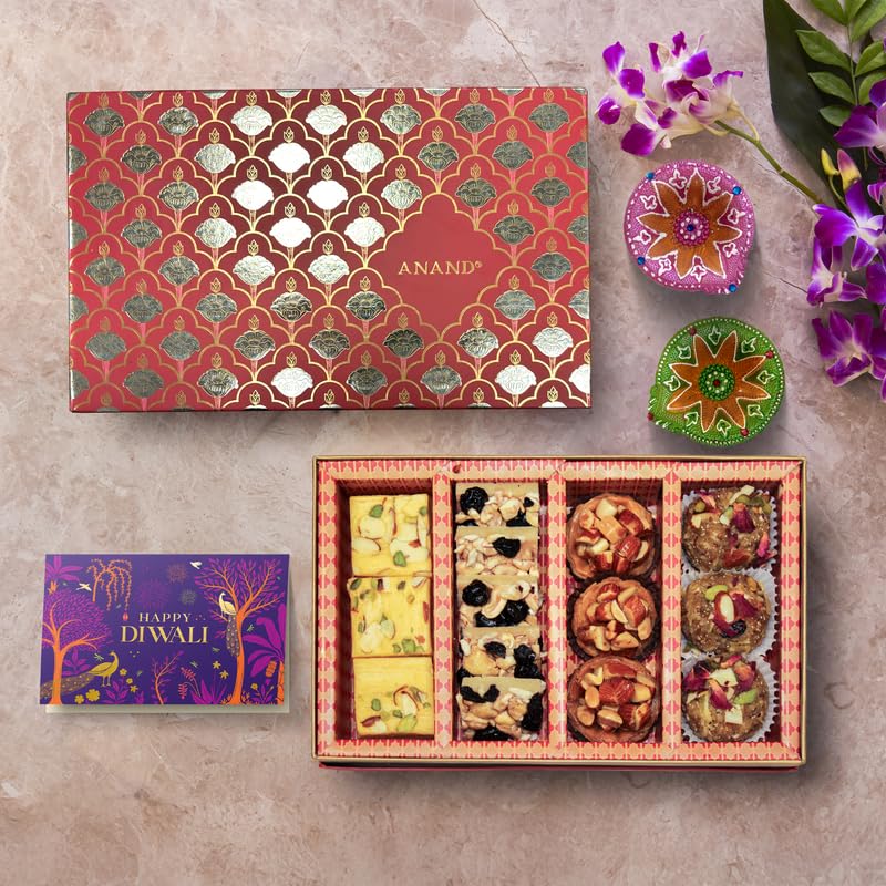 Anand Majestic Sweets Gift Box 500g | Premium Assorted Mithai with Diya ...