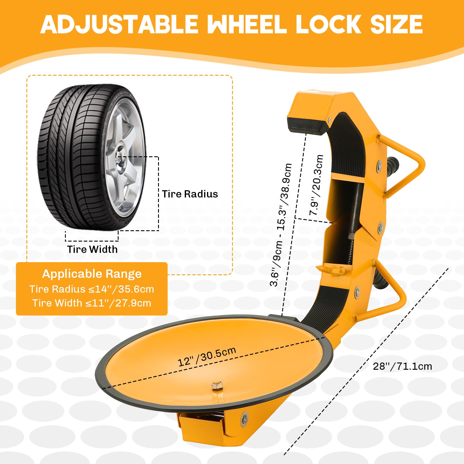 Snapklik.com : Weyleity Wheel Lock Clamp Heavy-Duty Anti Theft Tire ...