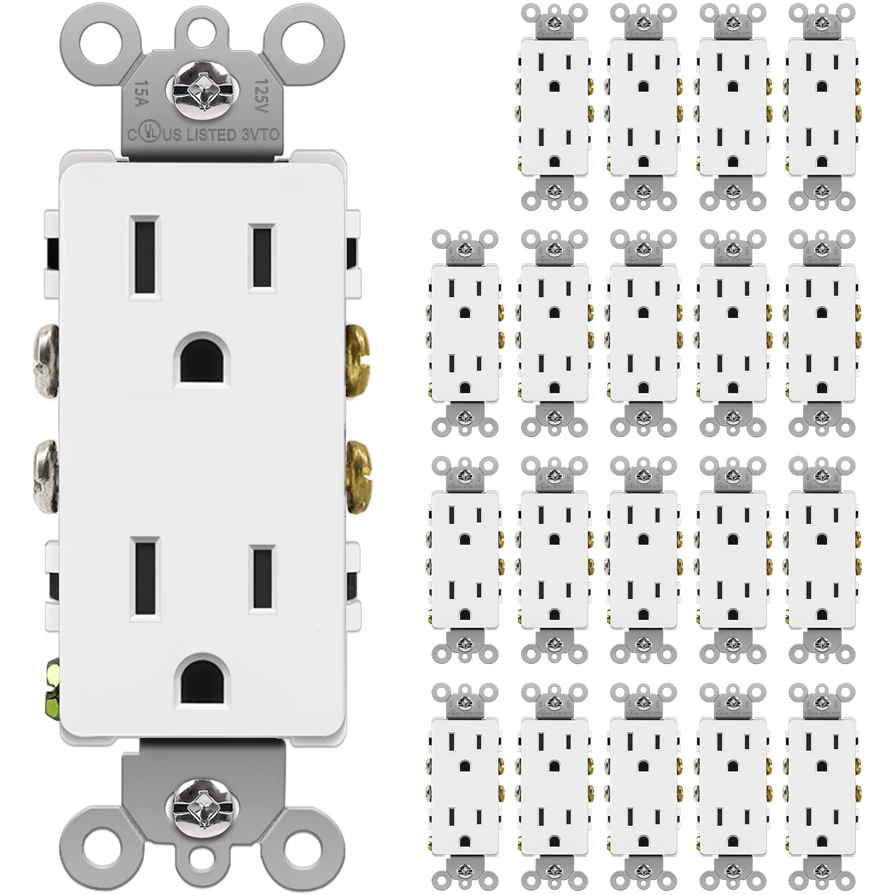 Snapklik.com : BESTTEN 20 Pack 15 Amp Decor Electrical Wall Outlet ...