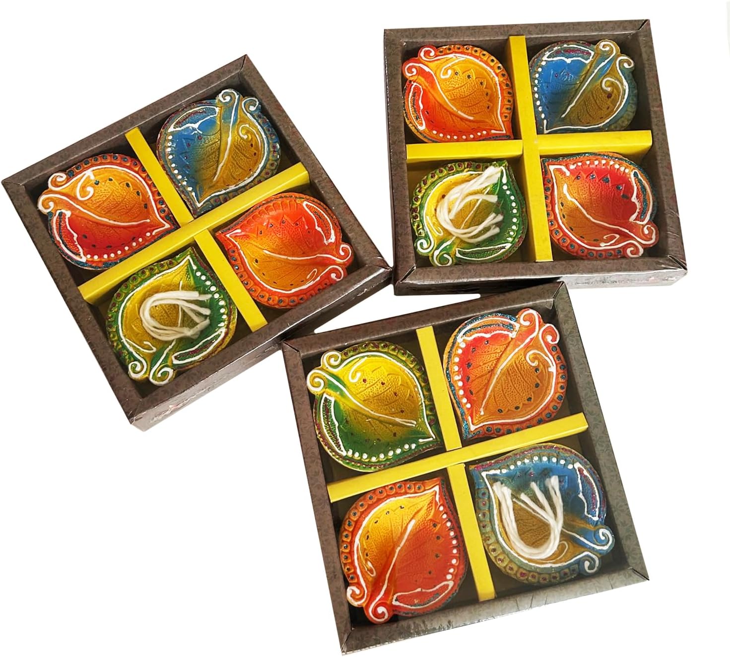 Amazon.com: TIED RIBBONS 12 pcs Handmade Big Clay Diya for Diwali ...