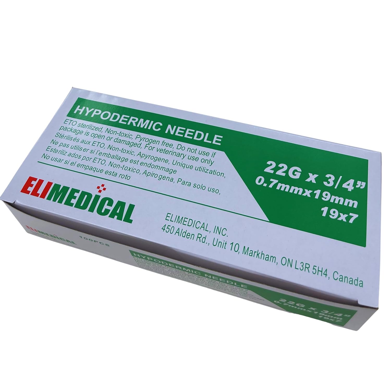 Elimedical Veterinary Hypodermic Needle, Poly Hub 22G x 3/4 inch, 100 ...