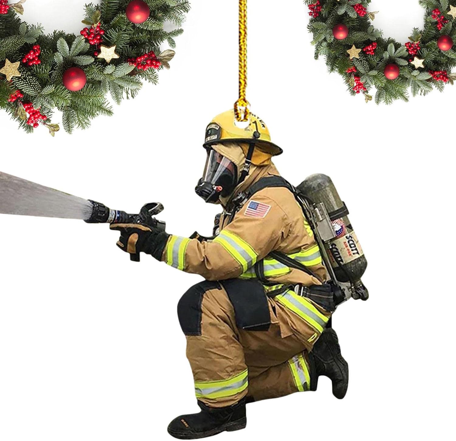 Genikeer Acrylic Firefighter Ornaments Pendant | Fireman Ornaments ...