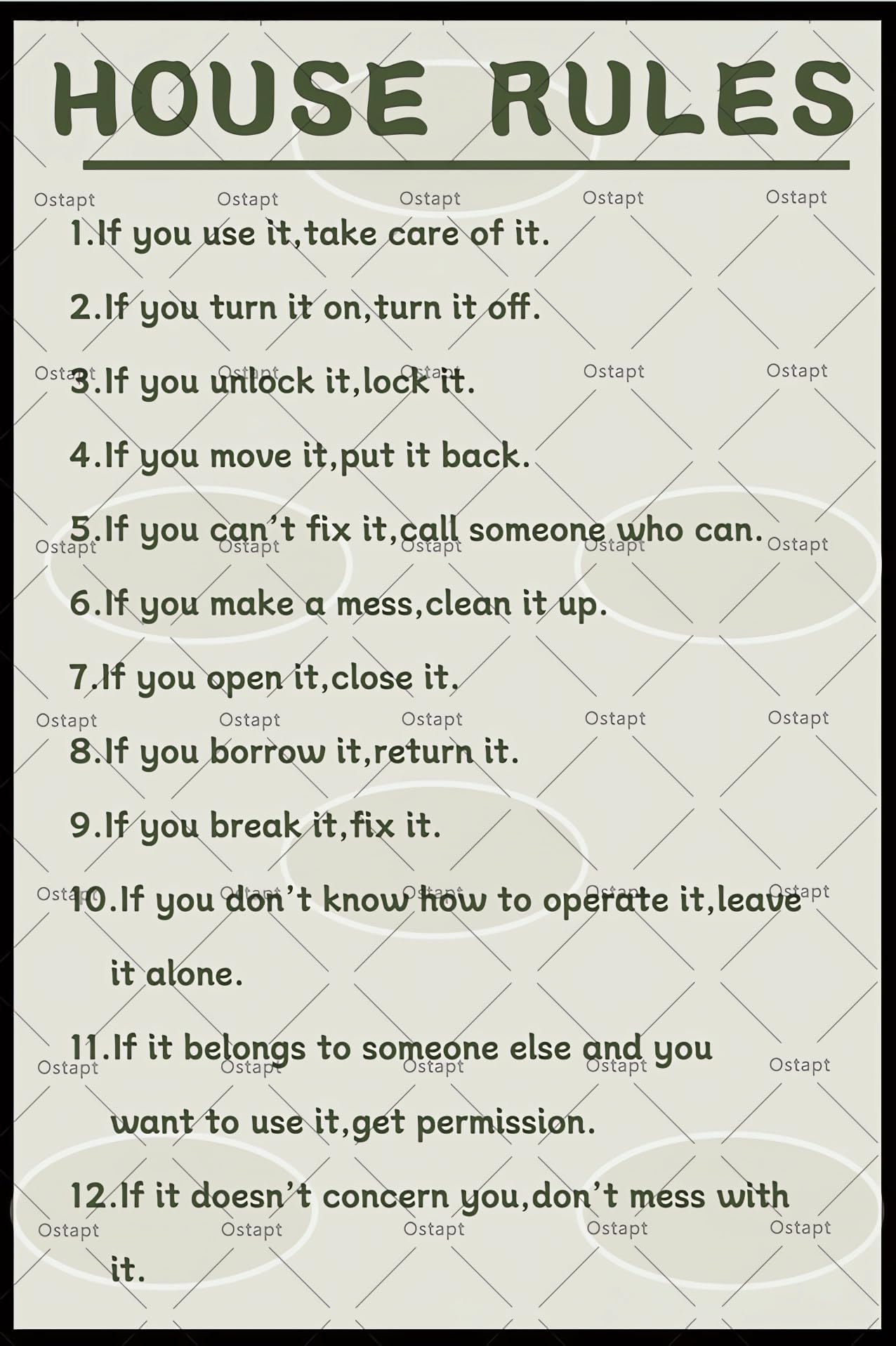 Amazon.com : House Rules Decor For Home Farmhouse, Family Rules Wall ...