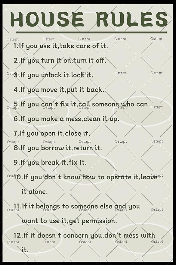 Amazon.com: Ostapt House Rules Funny Metal Tin Sign If You Open It ...