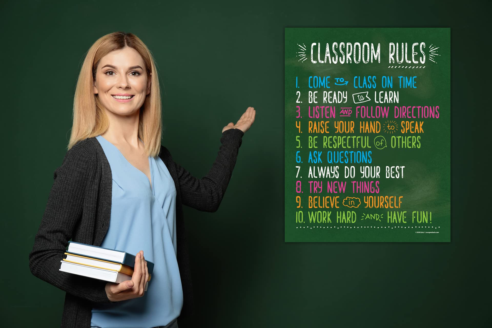 Buy Classroom Rules Poster - Laminated, 17 x 22 Inches - Classroom ...