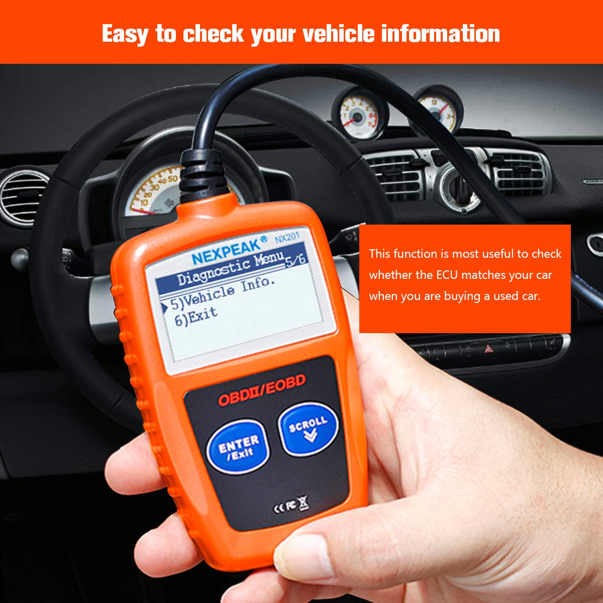 NEXPEAK NX201 Universal OBD2 Reader Car Engine Fault Code Scanner Read NEXPEAK NX201 Universal OBD2 Reader Car Engine Fault Code Scanner Read