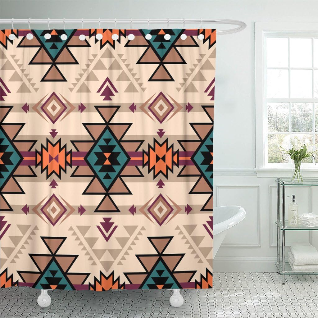 Amazon.com: HYKHYK Aztec Shower Curtain Southwestern Retro Navajo ...