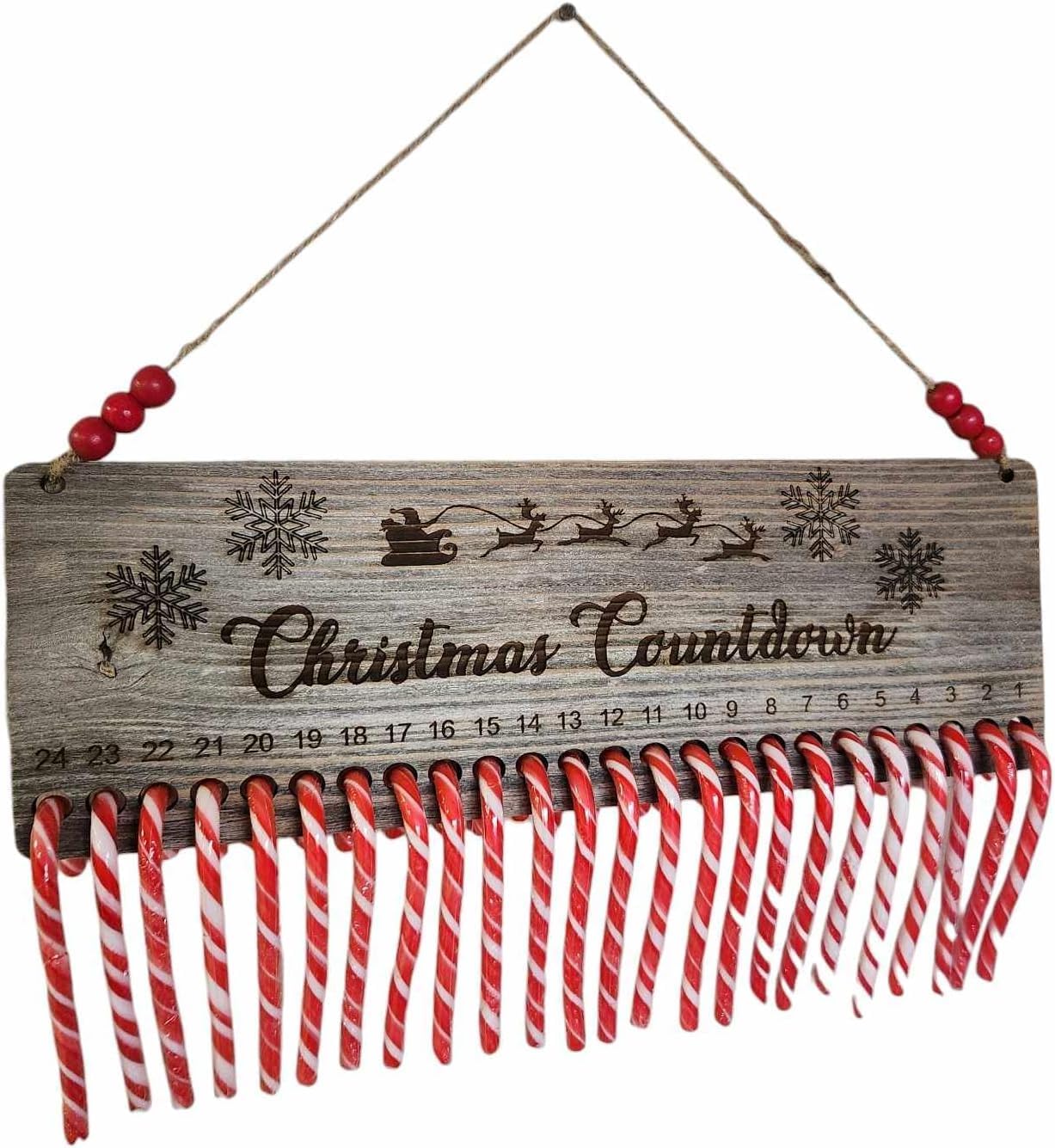 Amazon.com: Rockin' Wood Candy Cane Christmas Countdown - Name ...