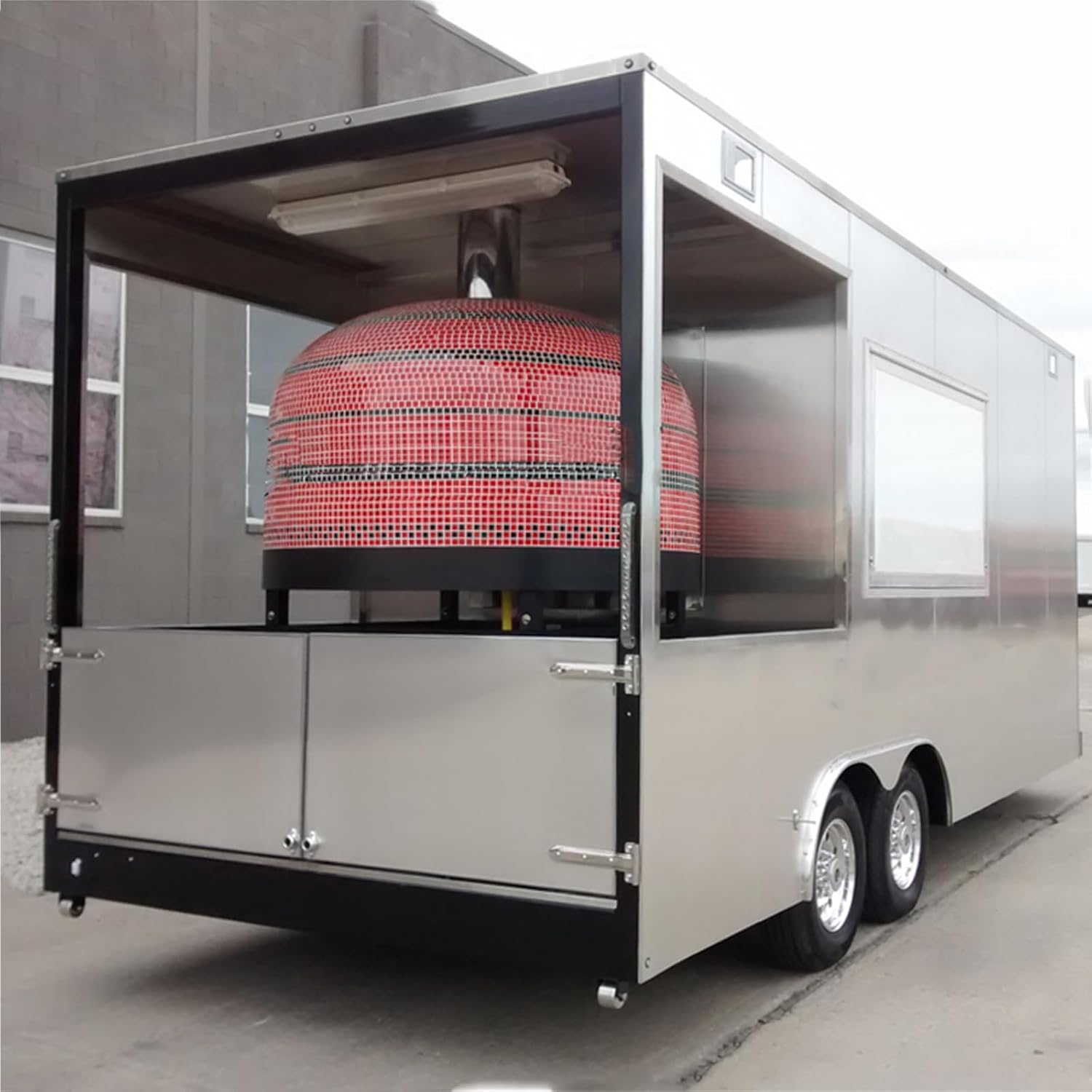 Amazon.com: BELYOO 15FT Brick Oven Pizza Trailer, Wood Fired Pizza ...