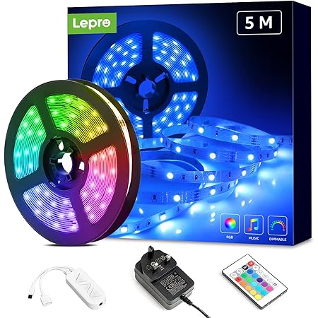 Lepro LED Strip Lights 5m, Works with Alexa and Google Assistant, Smart ...