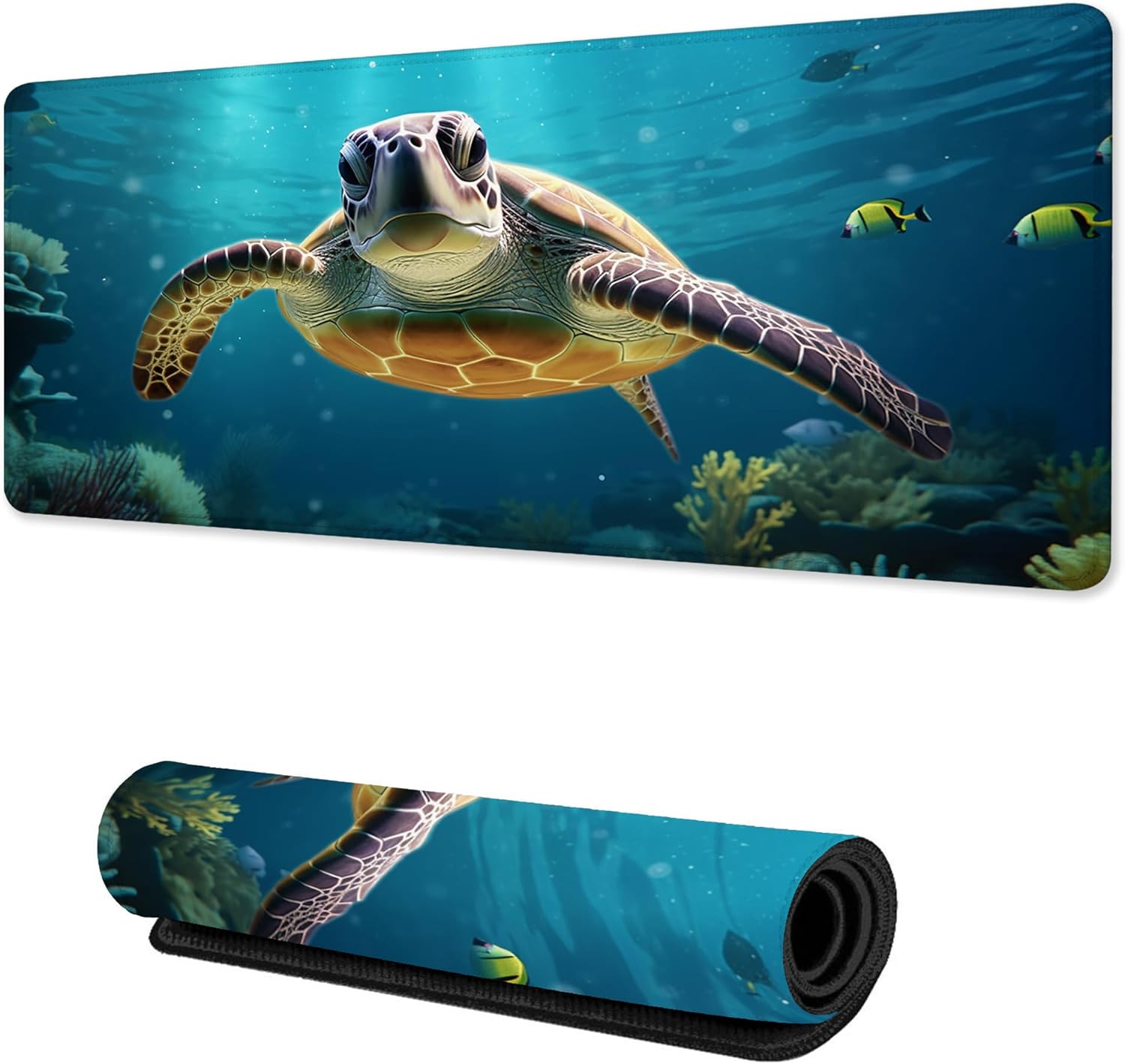 Amazon.com : TUBAMQ Sea Turtle Mouse Pad Large,Ocean Tropical Fish Desk ...