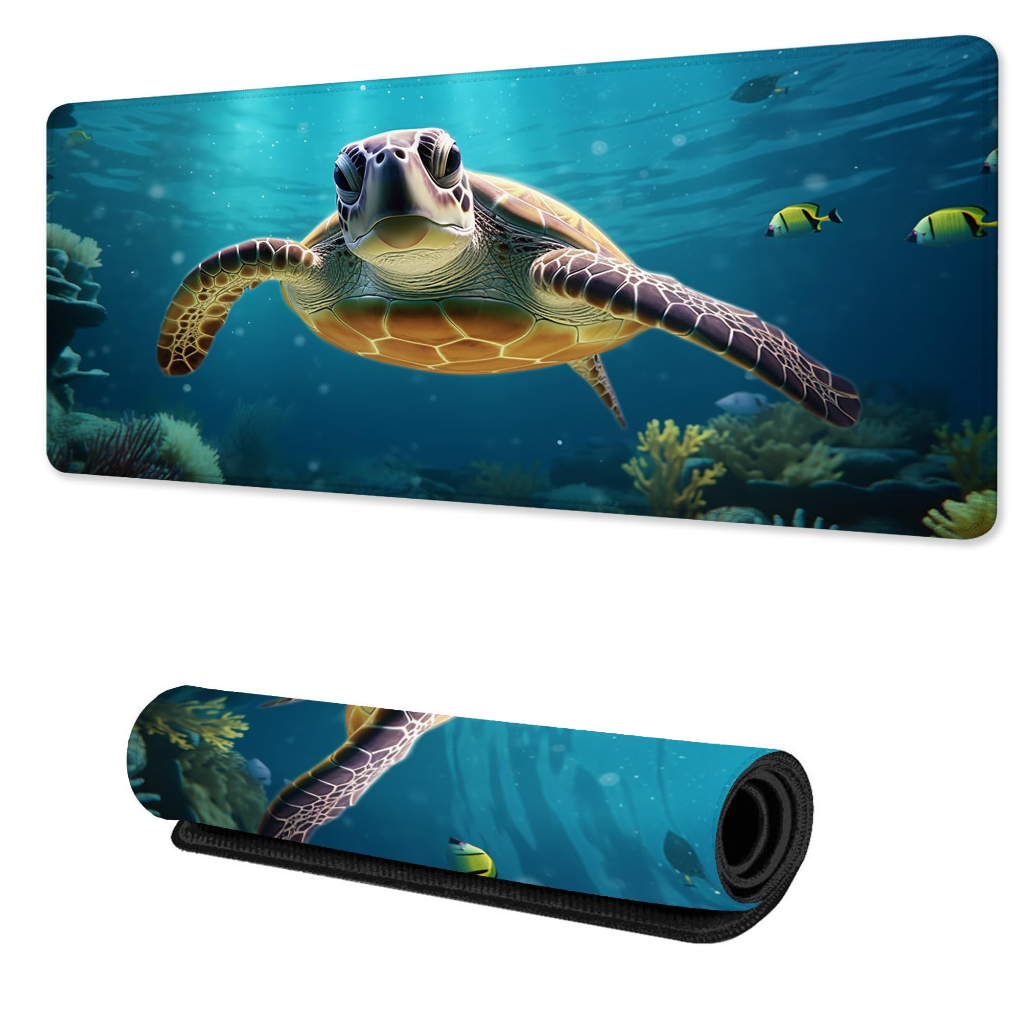 Amazon.com : TUBAMQ Sea Turtle Mouse Pad Large,Ocean Tropical Fish Desk ...