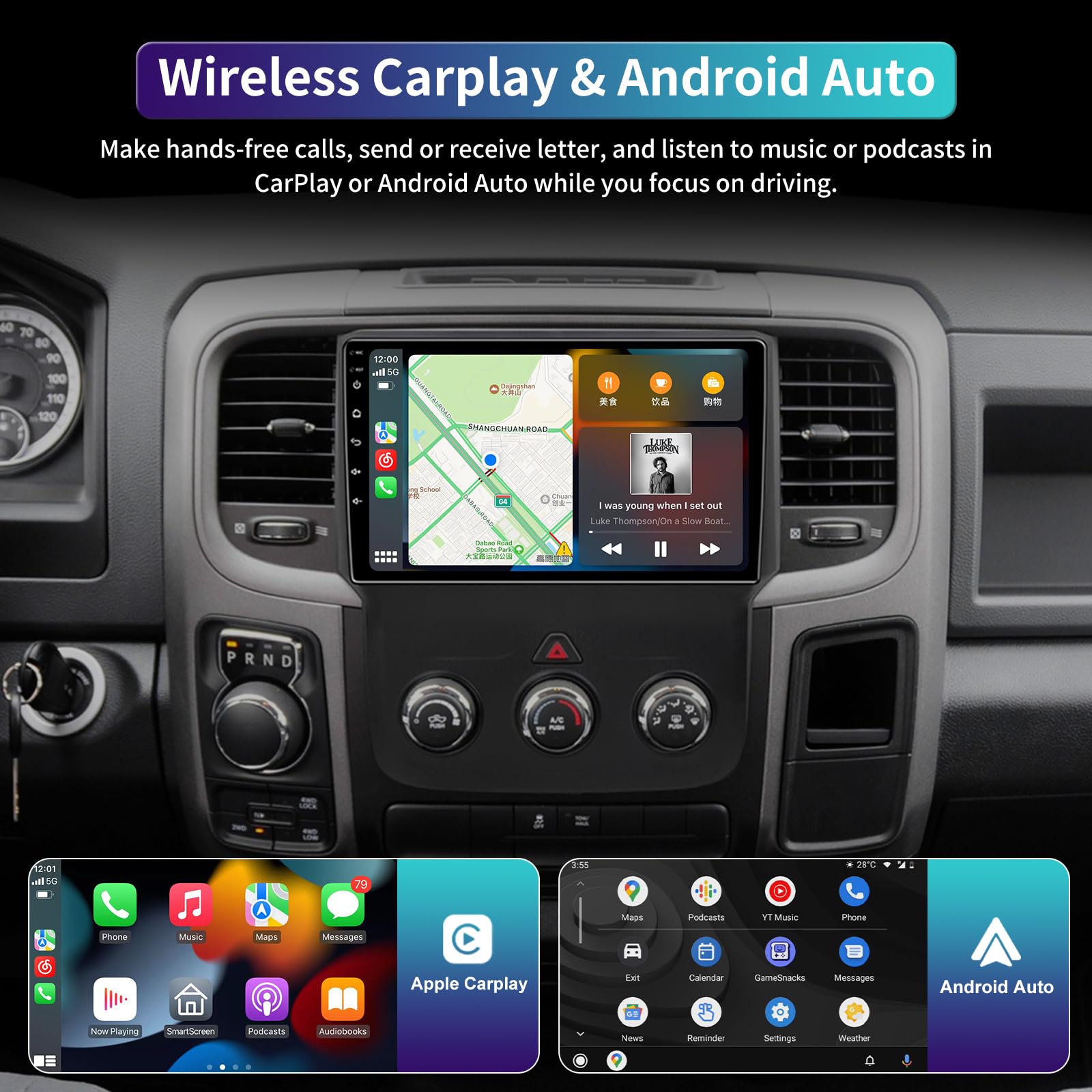 Snapklik Pasyrtm Android 13 Car Stereo Upgrade Radio For Dodge