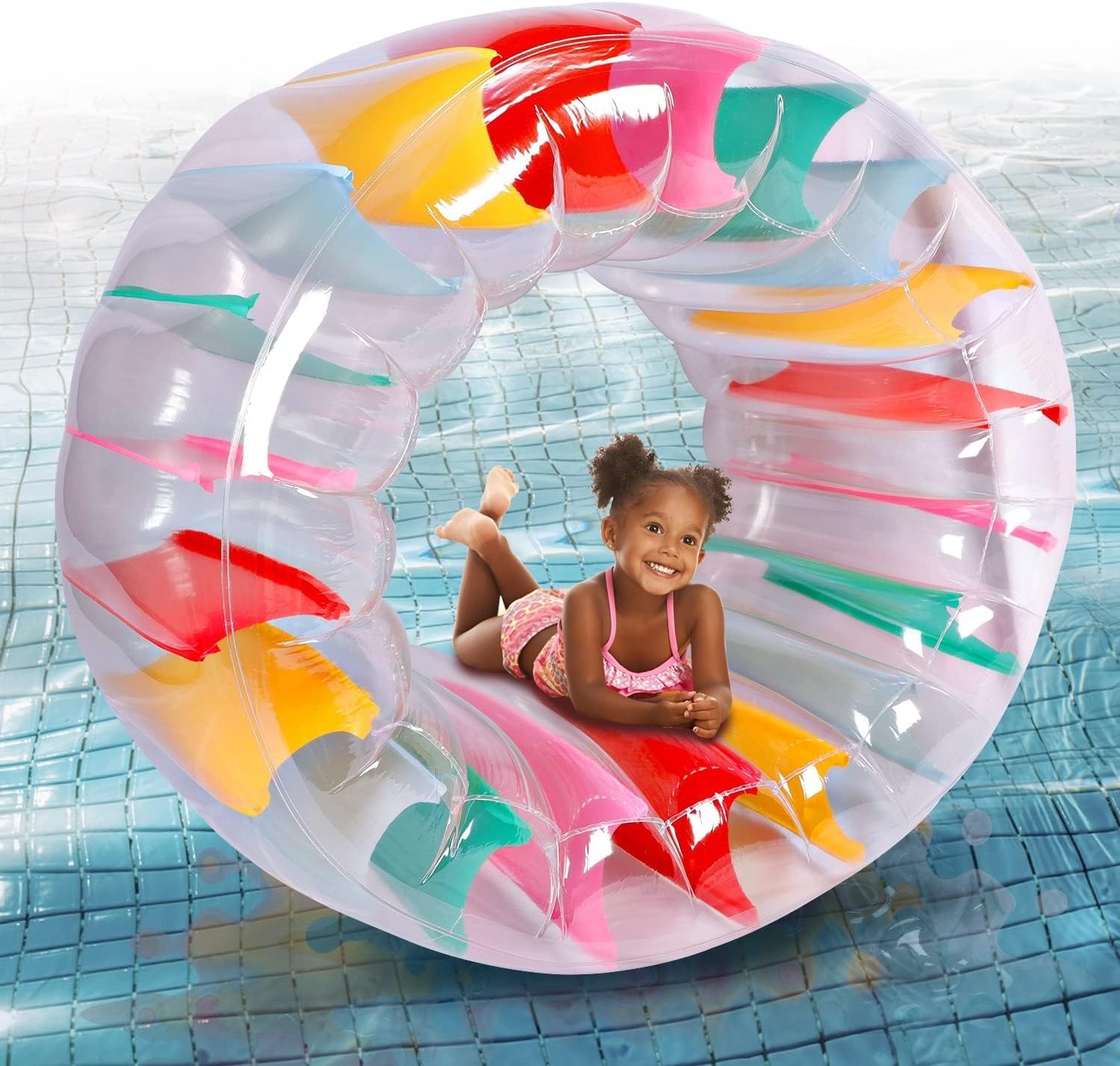 Amazon.com: 40'' Inflatable Water Wheel Roller Float Pool Toys for Kids ...