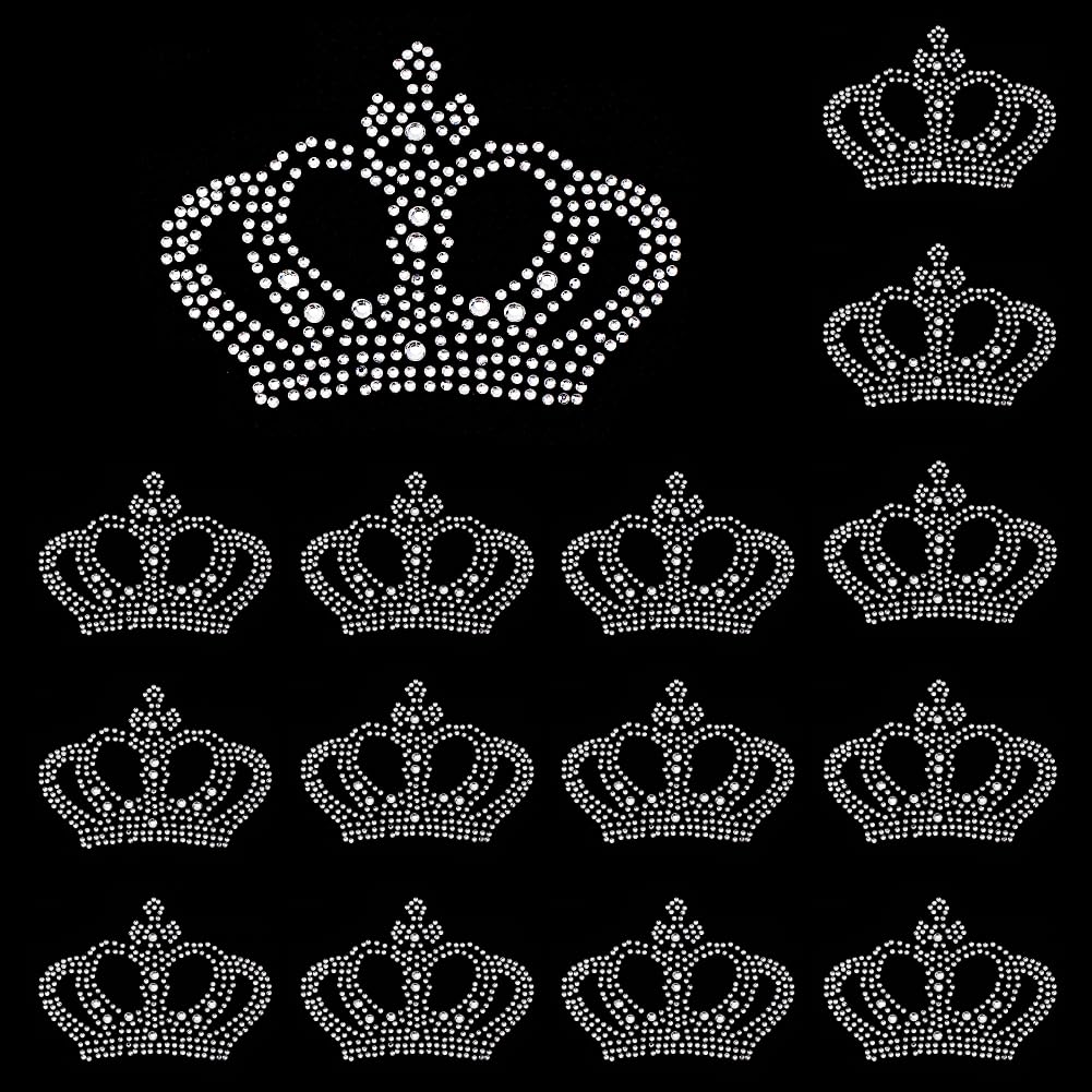 Amazon.com: FINGERINSPIRE 15 PCS Crown Rhinestone Iron on Transfer ...
