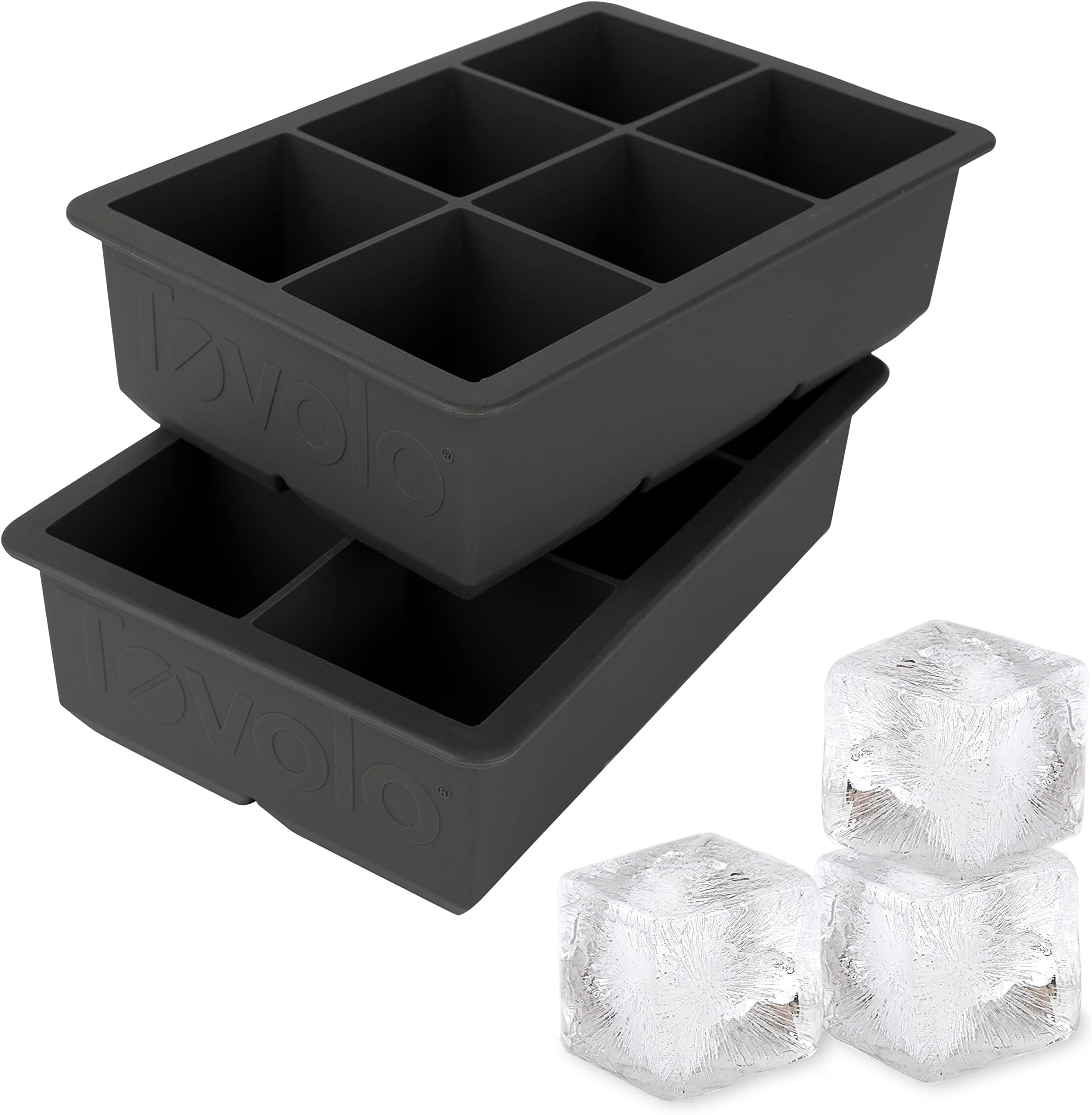 Ticent & Co Ice Cube Trays - Large 2 inch Square Silicone Ice Cube ...