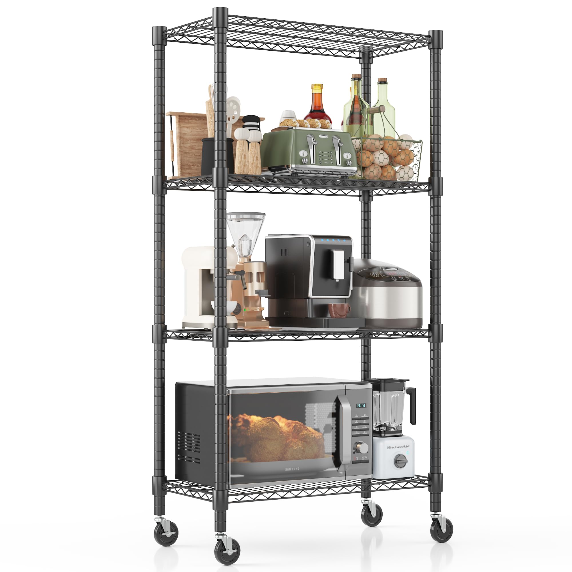 Amazon.com: Homdox Heavy Duty Storage Shelves, 4 Tier Wire Shelving ...