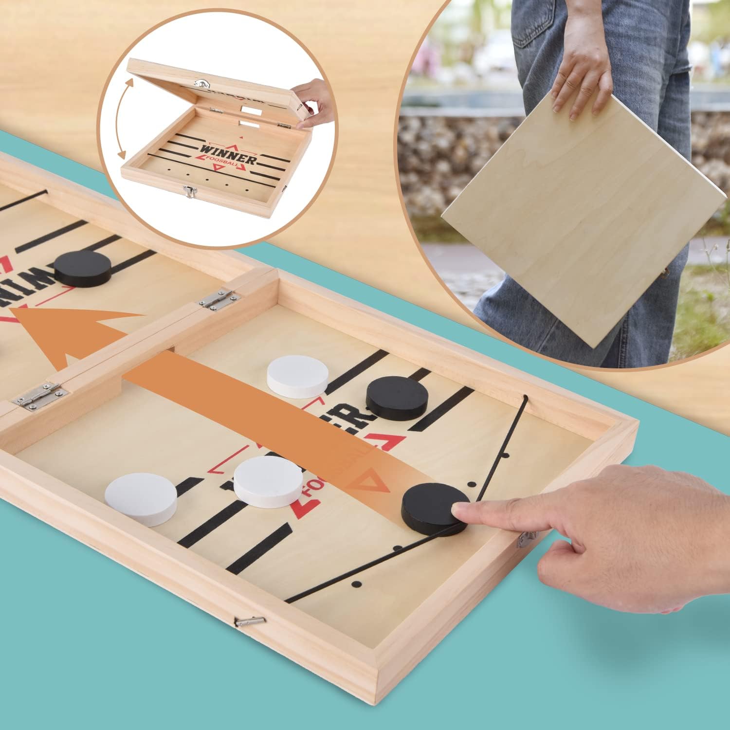 Sling Puck Board Game Fast Slingshot Puck Game Wooden Board Game For ...