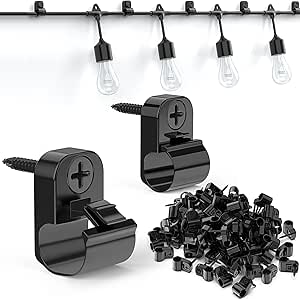 Amazon.com: Lewufe Outdoor String Lights Hangers, Christmas Light Clips ...