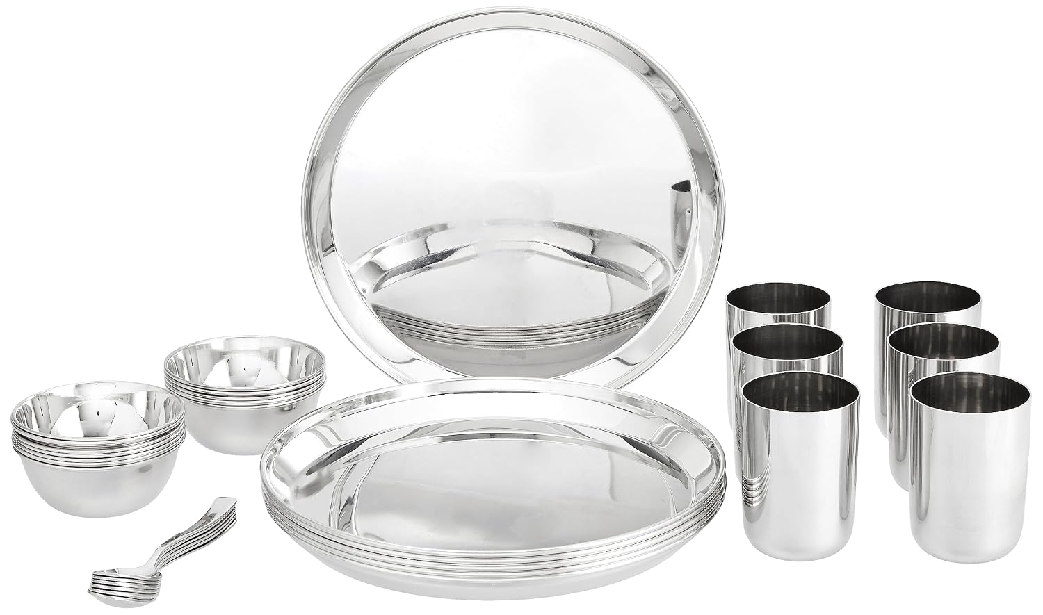 Steelcraft Premium Stainless Steel Royal Dinner Set 30 Pcs, High Grade ...