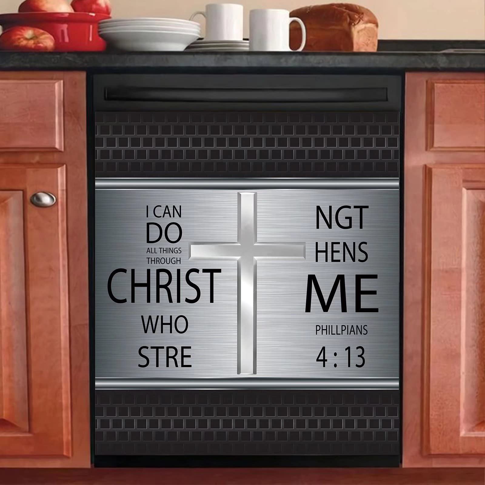 Amazon.com - Religious Cross Dishwasher Covers for The Front,I Can Do ...