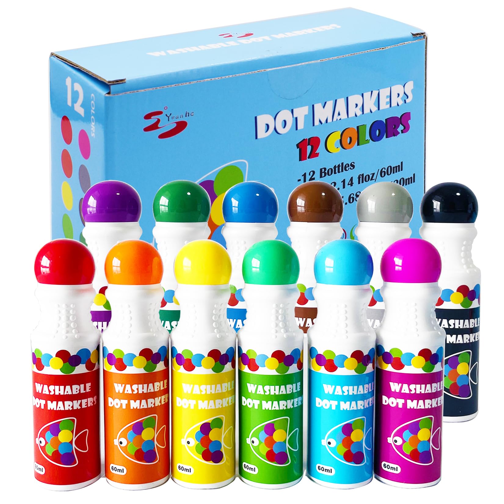 Snapklik.com : Dot Markers Bingo Daubers - 12 Colors Washable Paint Dotters For Toddlers And ...