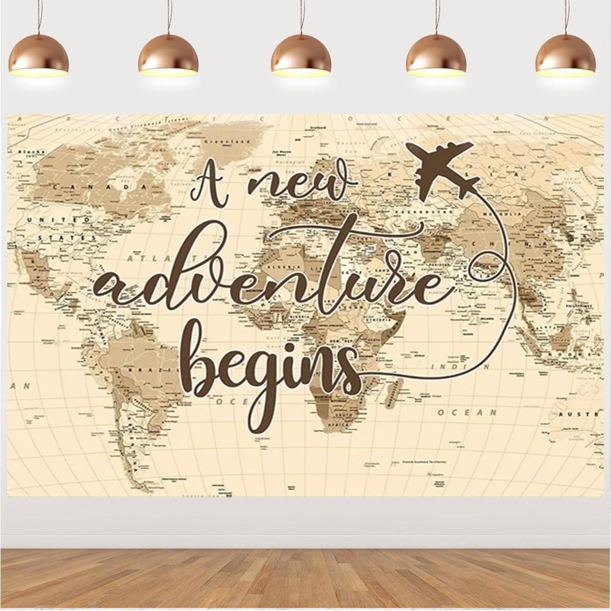 Amazon.com : Vinyl A New Adventure Begins Travel Backdrop Vintage World ...