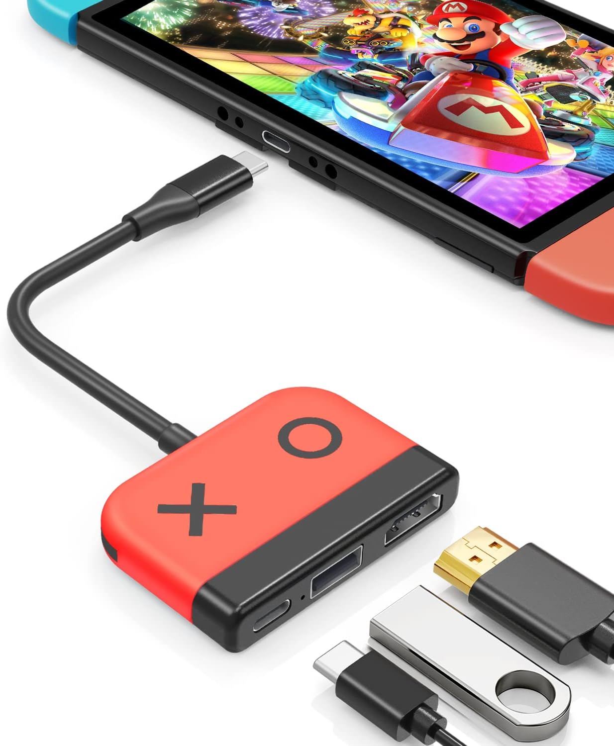 TUTUO USB Typ C auf 1080P HDMI Adapter für Nintendo Switch, USB C PD ...