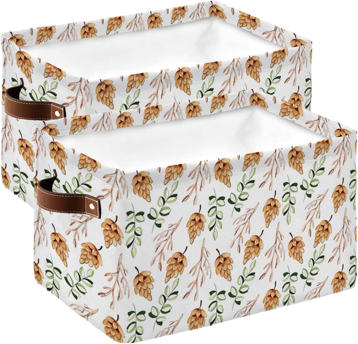 Amazon.com - Storage Bins Elegant Holly Pine Cone Leaves Autumn Storage ...