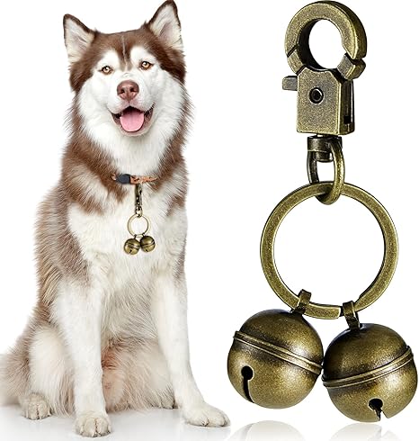 Extra Loud Pair of Cat and Dog Bells Brass Bells for Pets Collar Charm ...