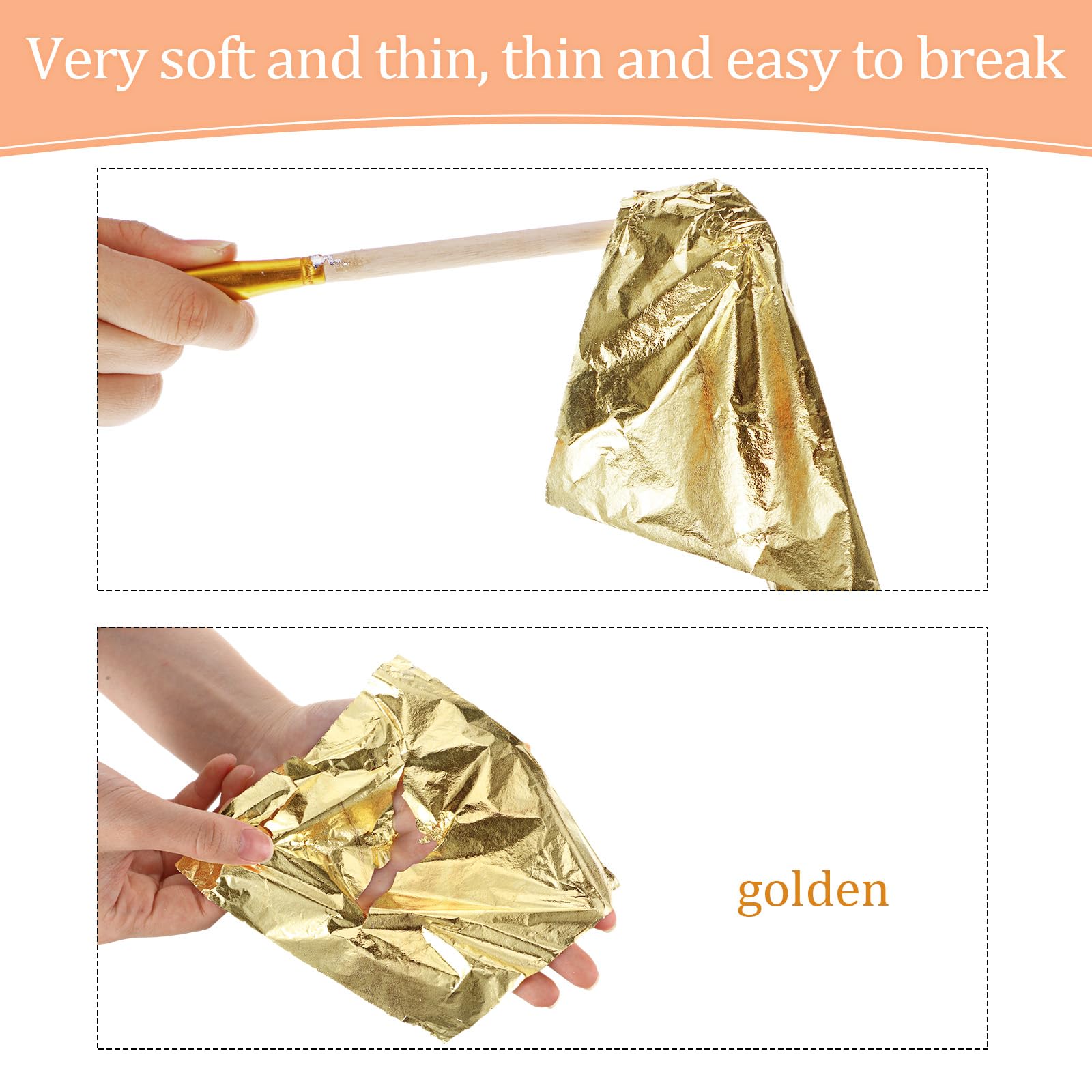 Snapklik.com : Cunhill 100 Pcs Gold Leaf Sheets For Art Foil Paper Leaf ...