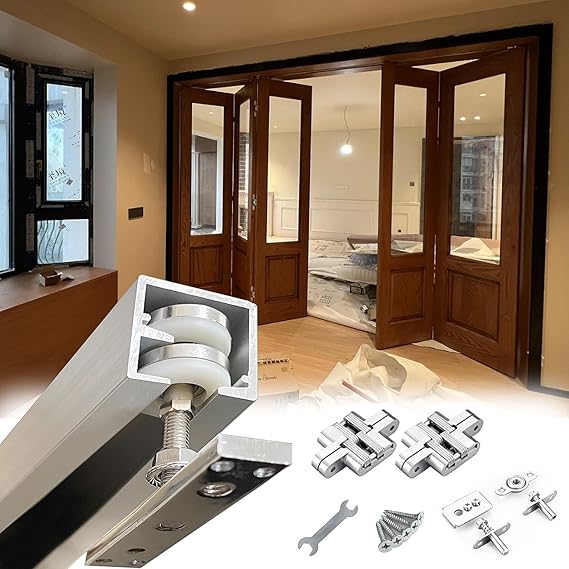 Sliding Door Kit Bi-Folding Sliding Barn Door Hardware Track Kit ...