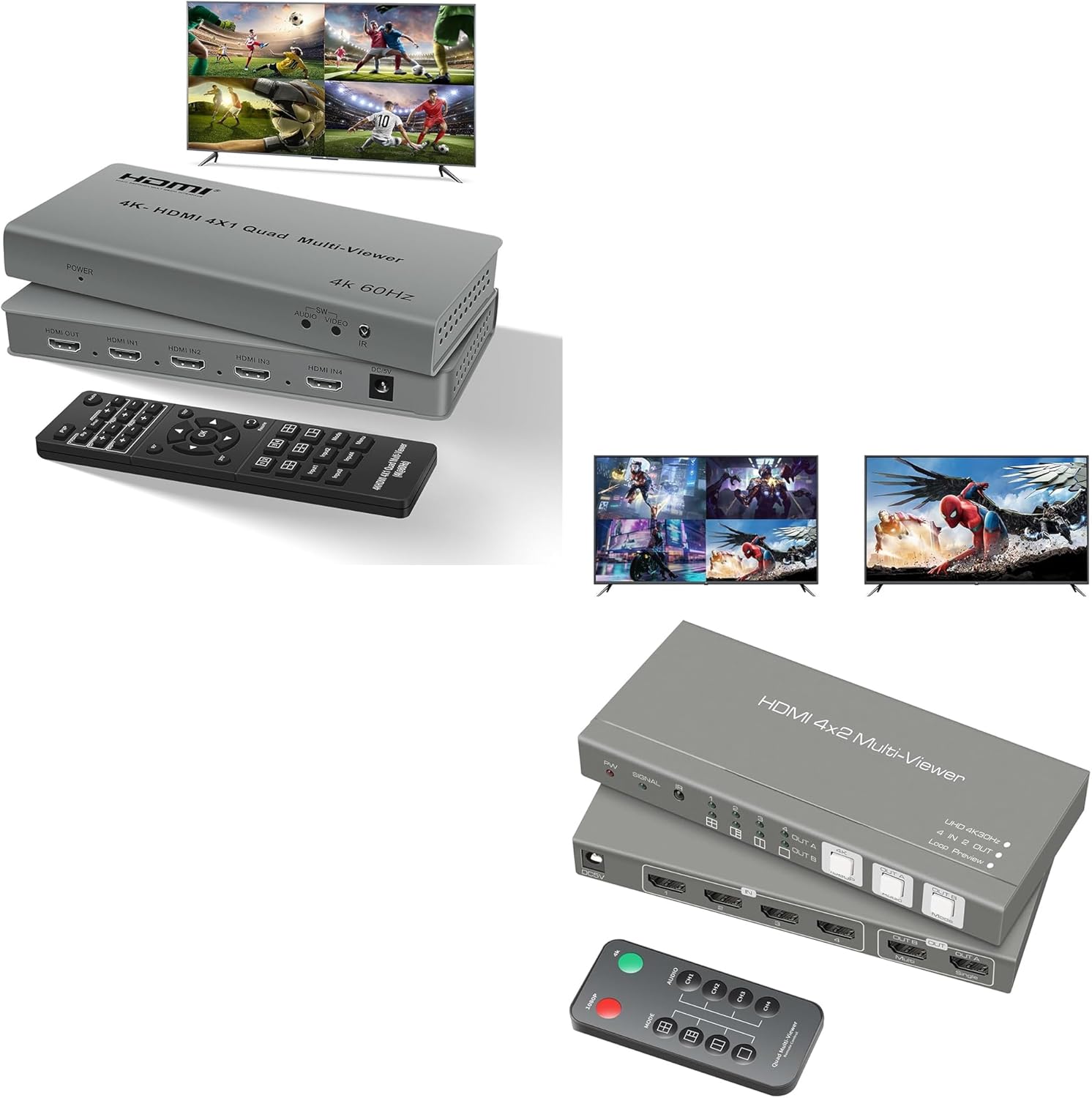 Amazon.com: 4k@60hz HDMI Multi-Viewer Switch and 4K HDMI Multiviewer ...