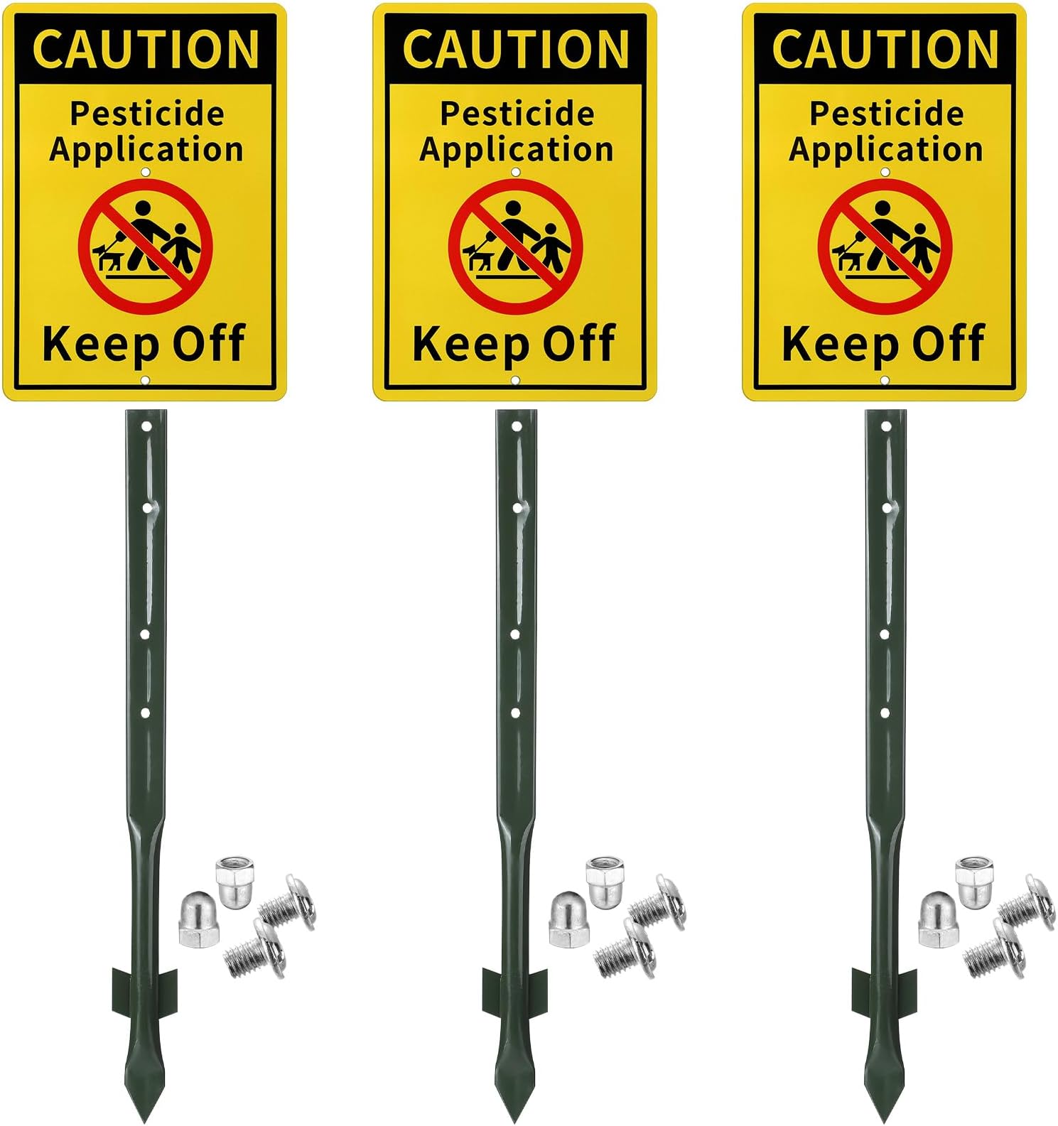 Amazon.com: Beeveer 3 Pack 10 x 7 Inch Caution Pesticide Application ...