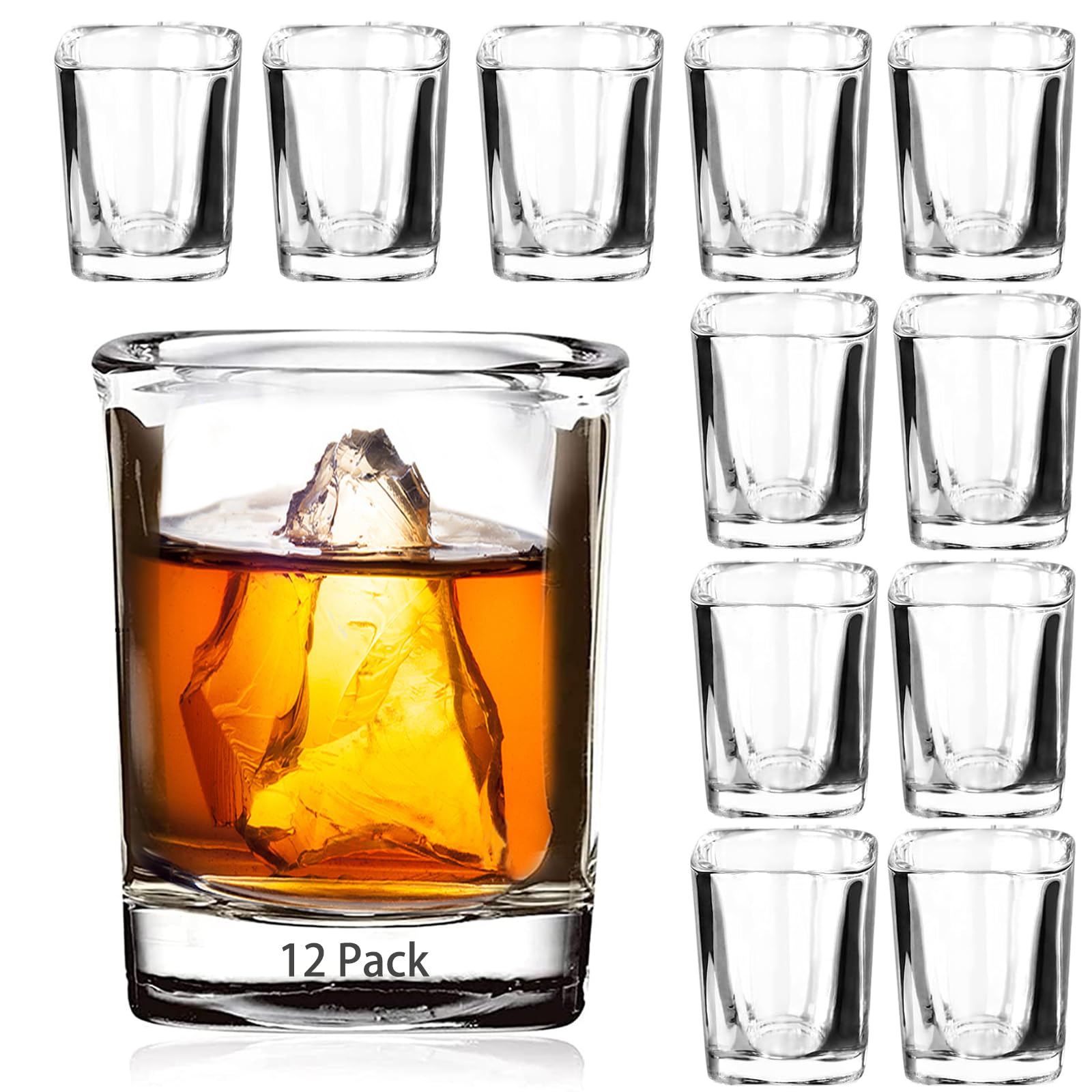 Amazon.com | Ruckae 12 Pack 2 OZ Shot Glasses Set Clear Shot Glasses ...