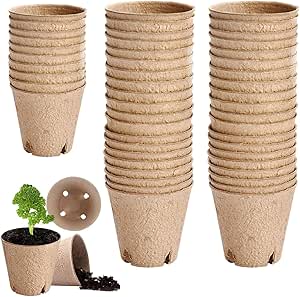 Planting Cups | Round Natural Seedling Cups with Drainage Holes ...