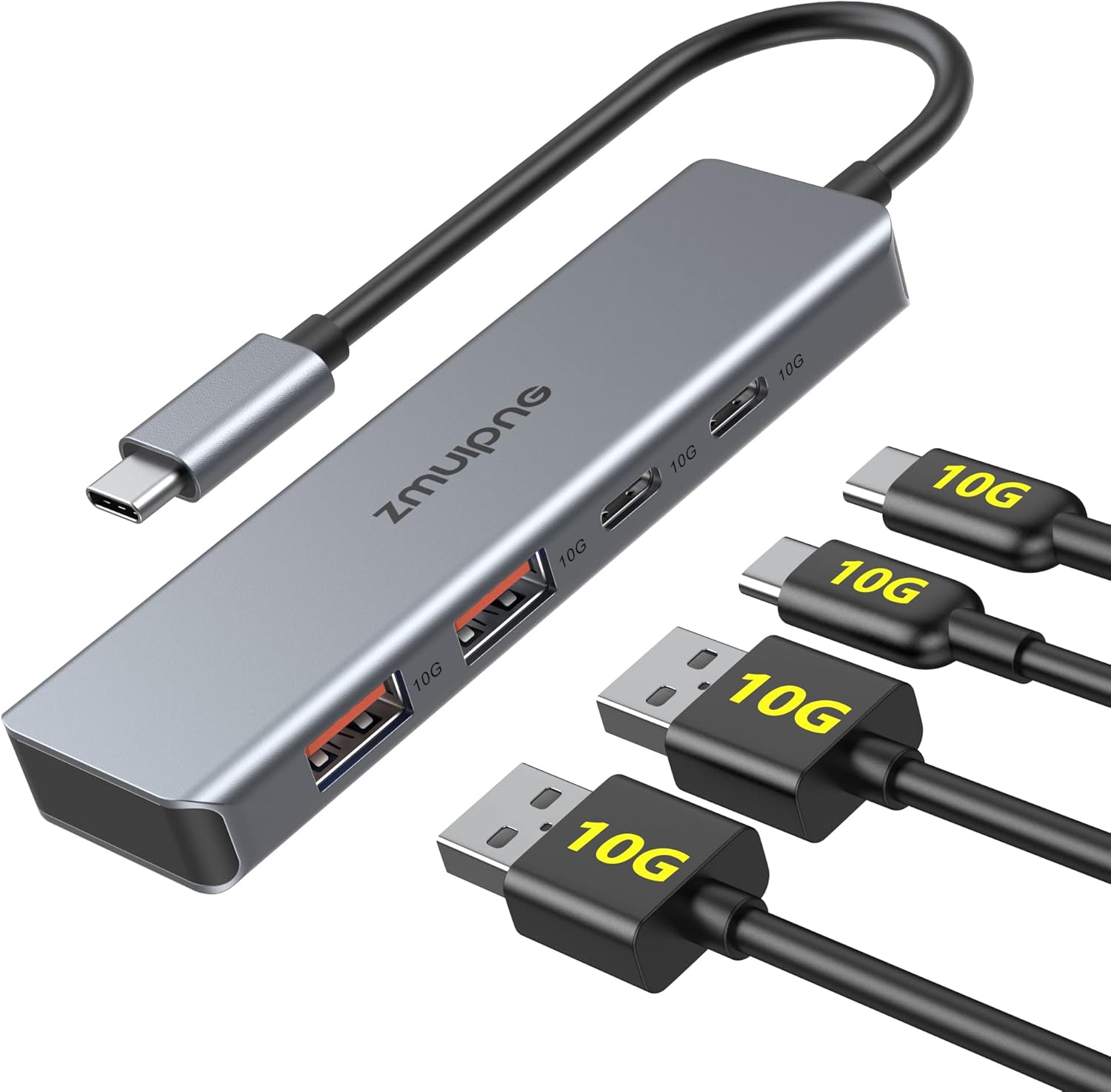 Amazon.com: USB C Hub with 10Gbps,USB C Splitter,4 Ports USB Type C to ...