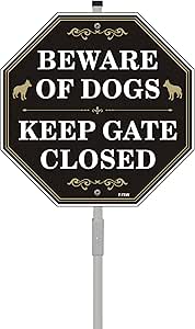 Amazon.com: Beware of Dogs Keep Gate Closed Sign 10" x 10" With 28 ...