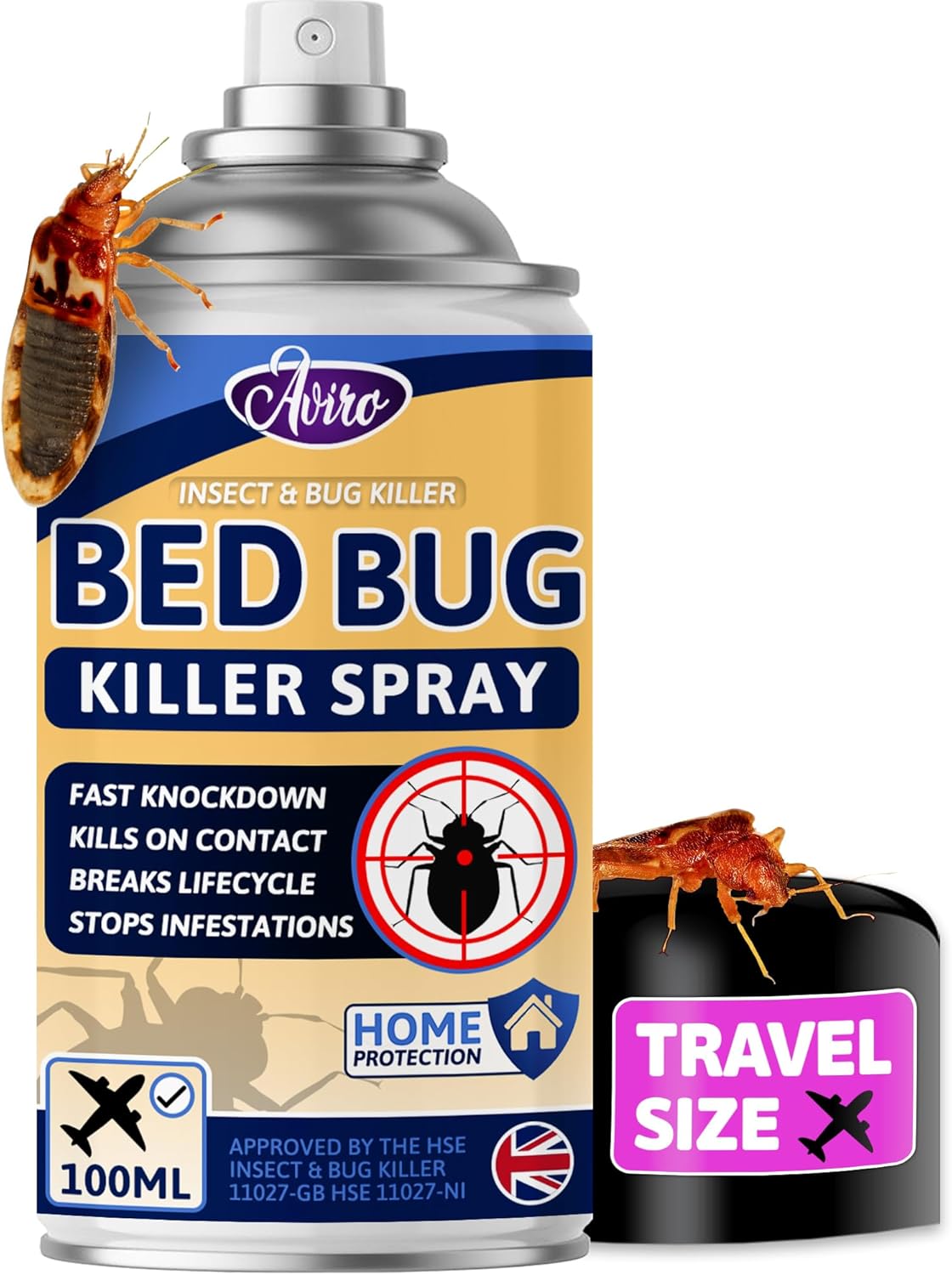 Aviro Travel Bedbug Spray - Fast Acting Professional Grade Killer for ...