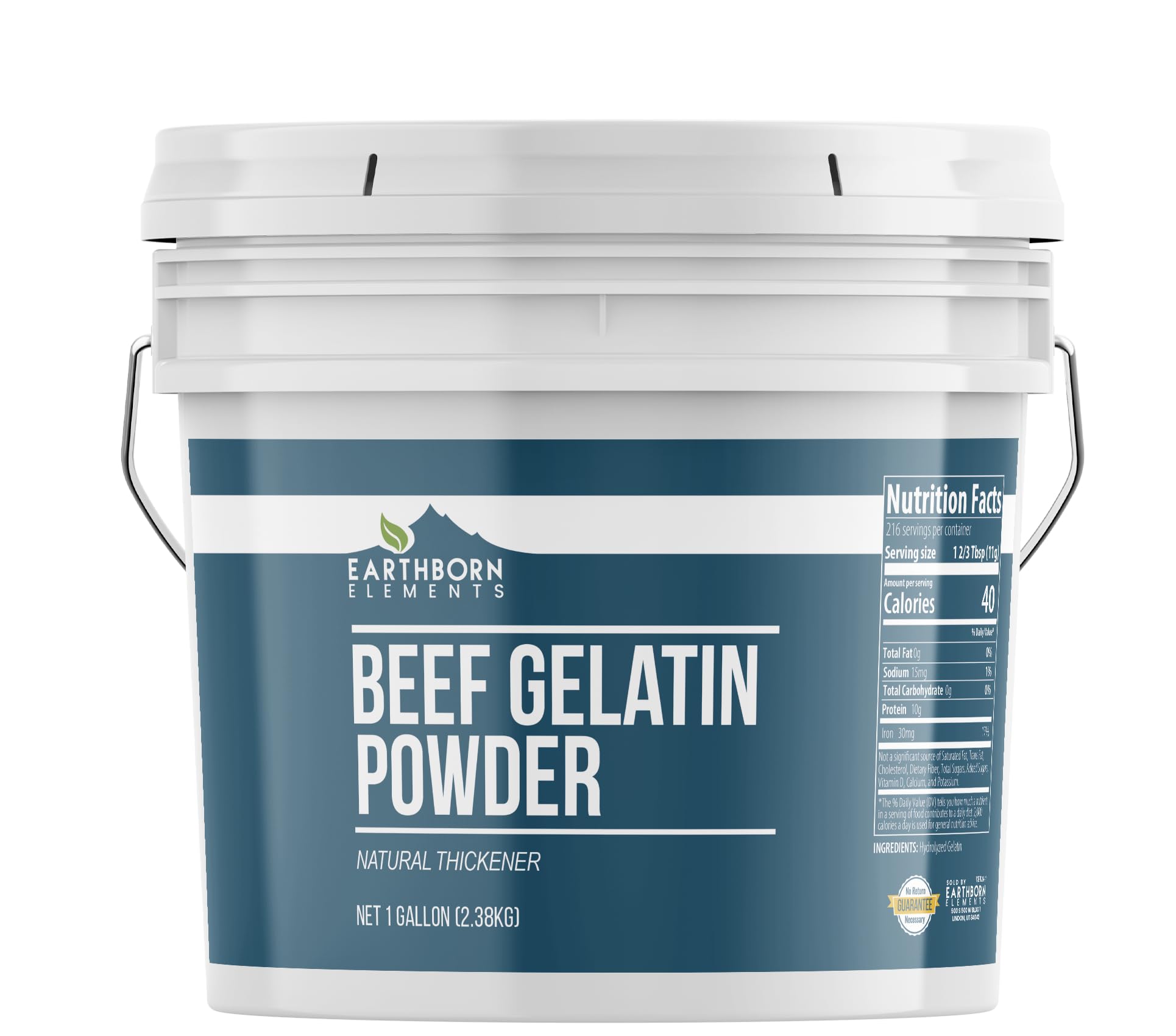 Amazon.com : Earthborn Elements Beef Gelatin Powder 1 Gallon Bucket ...