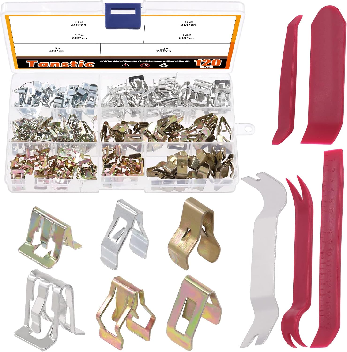 Amazon.com: Tanstic 125Pcs 6 Types Trim Panel Clips Kit, including ...