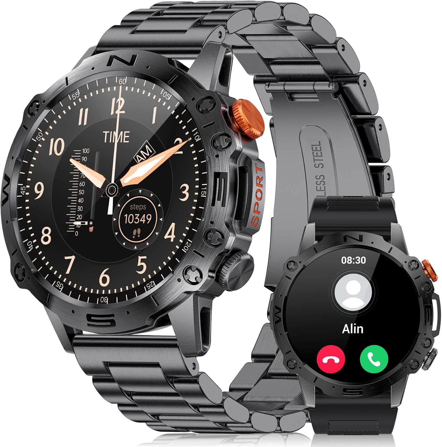 Amazon.com: Military Smart Watches for Men, 1.43" HD AMOLED Always on ...