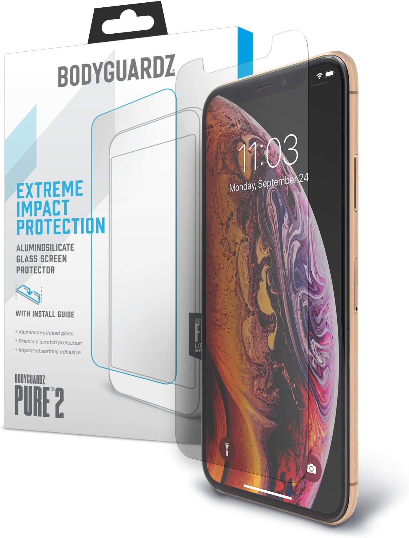 Amazon.com: BodyGuardz - Pure 2 Edge Glass Screen Protector for iPhone ...