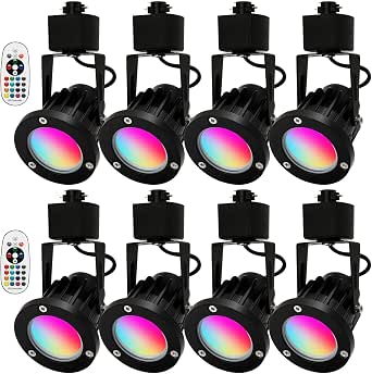 INTWELL 15W RGB LED Track Light Heads,Color Changing Track Lighting ...