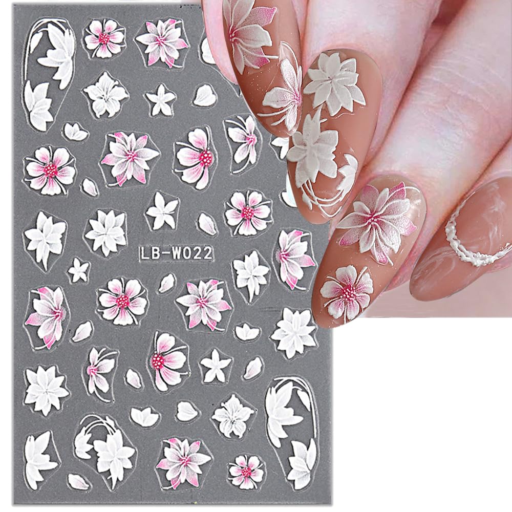 Nail Art 5D Stickers - Embossed Floral Designs For Wedding & Decoration ...