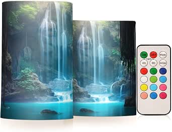 Amazon.com: Kigai Waterfall Flameless Candles with Remote Control and ...